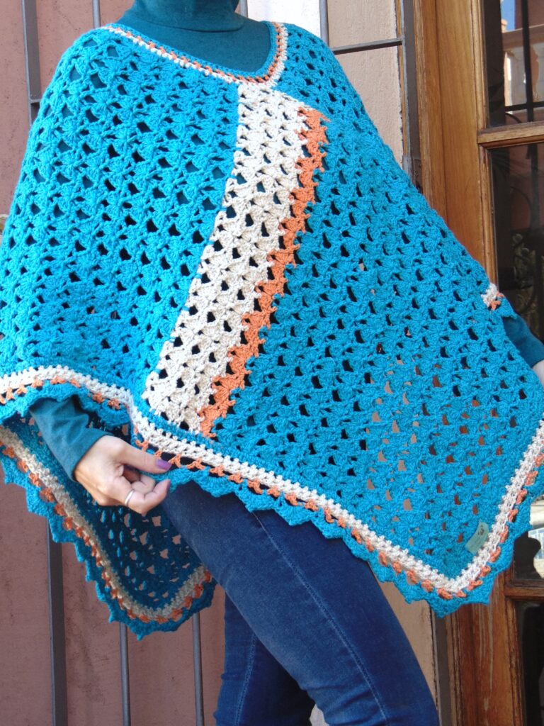 PONCHO TEJIDO A CROCHET HILO ALGODÓN TALLE ÚNICO – MY PUG TEJIDOS CROCHET