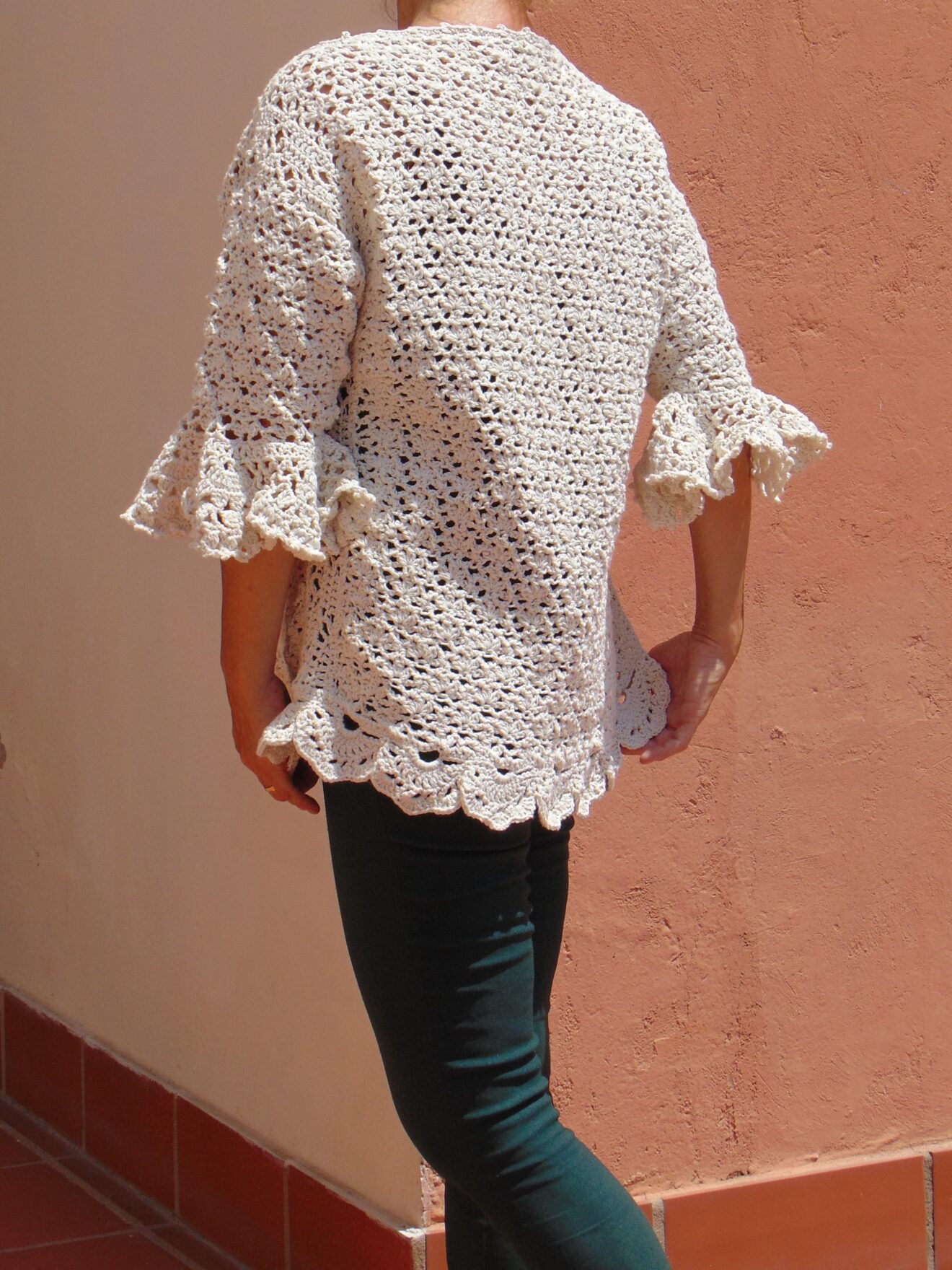 SACO TEJIDO A CROCHET HILO DE ALGODÓN CON LÚREX TALLE L – MY PUG ...